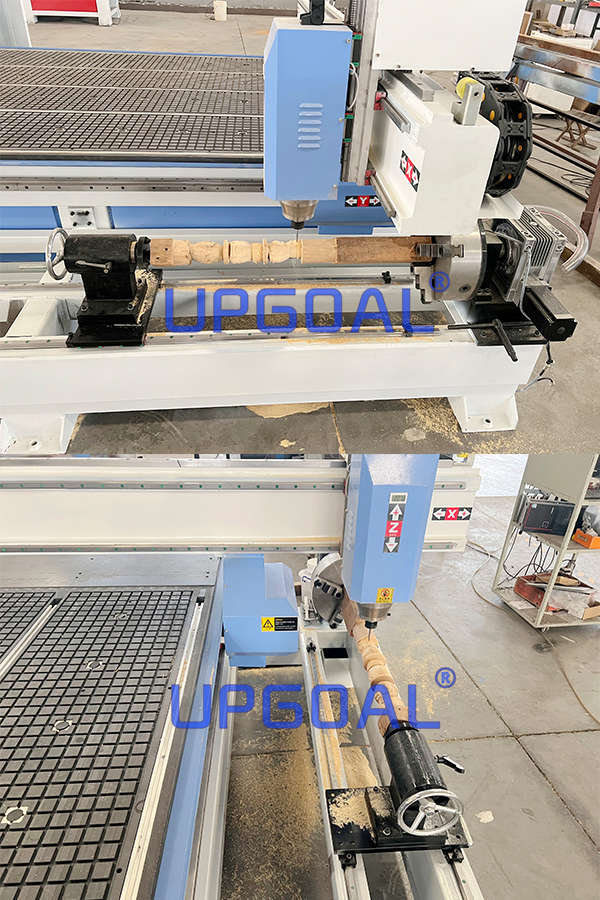Large 4 Axis Rotary Axis 3D Woodworking CNC Router Engraving Cutting Machine with DSP A18E ...